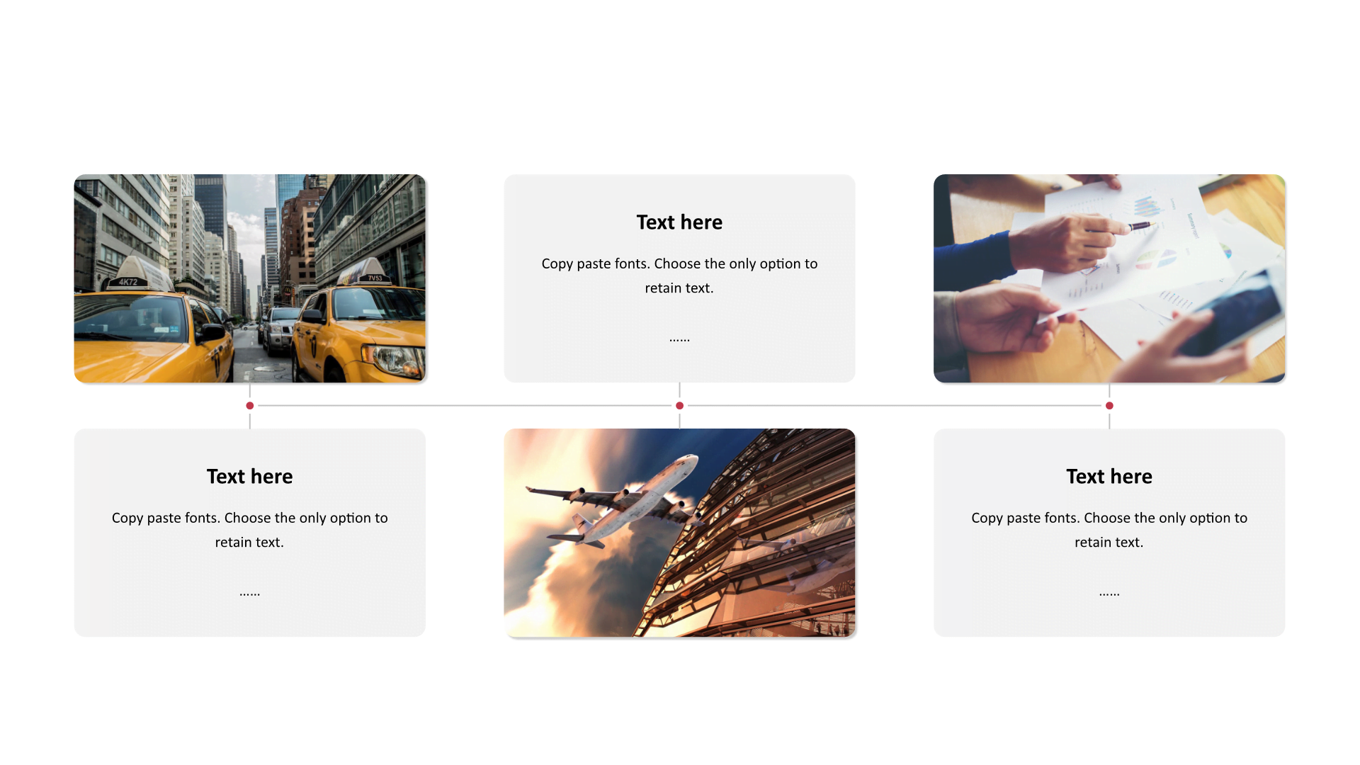红色矩形扁平3项PPT流程-iSlide