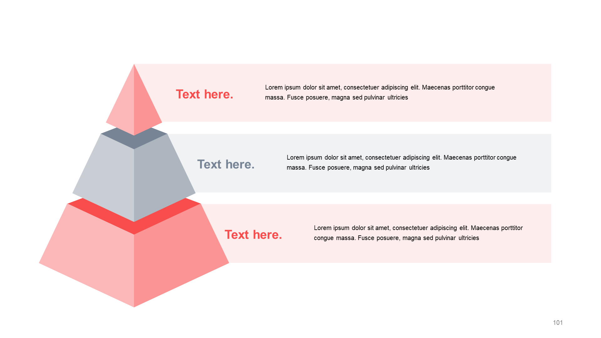 单色扁平3项PPT棱锥-iSlide