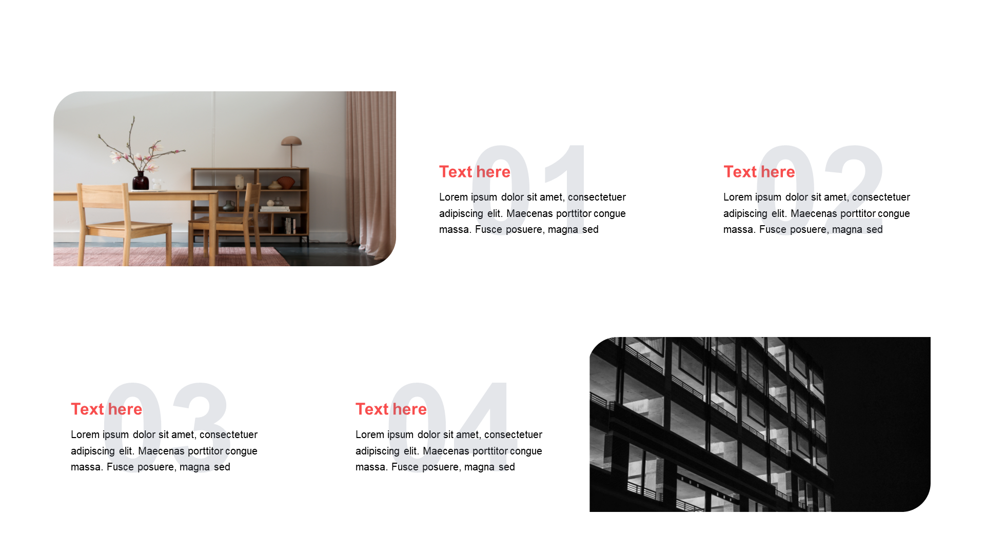 单色扁平4项PPT列表-iSlide