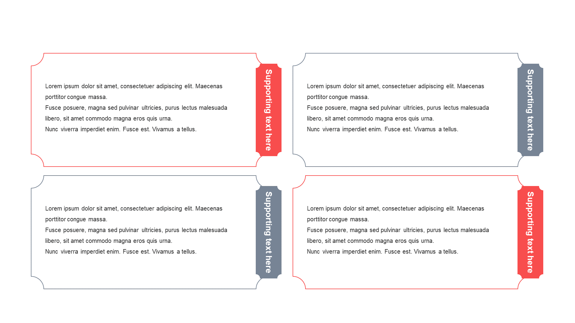 单色扁平2项PPT列表-iSlide