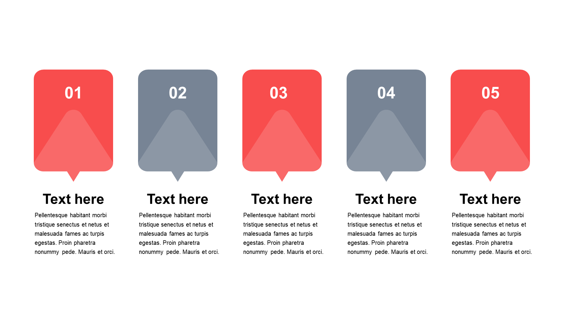 单色扁平4项PPT列表-iSlide