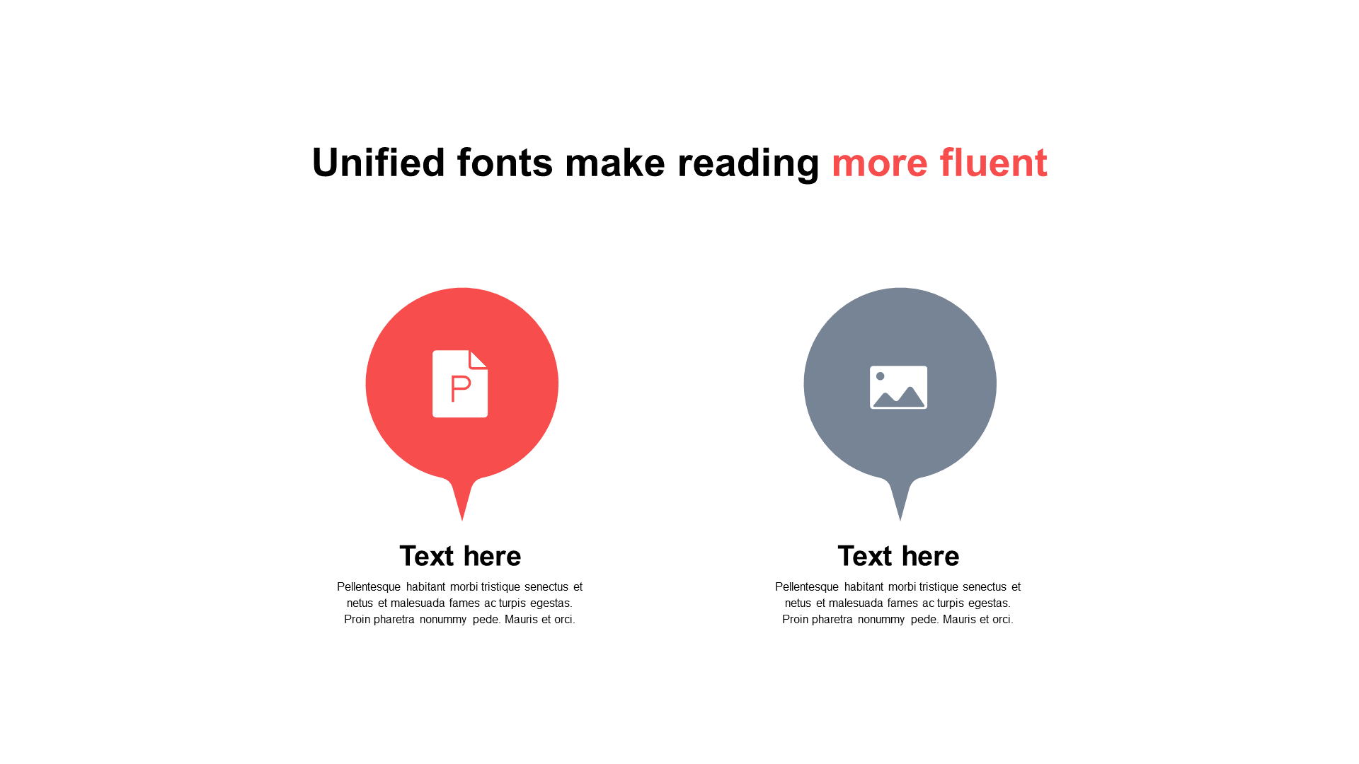 单色扁平2项PPT列表-iSlide