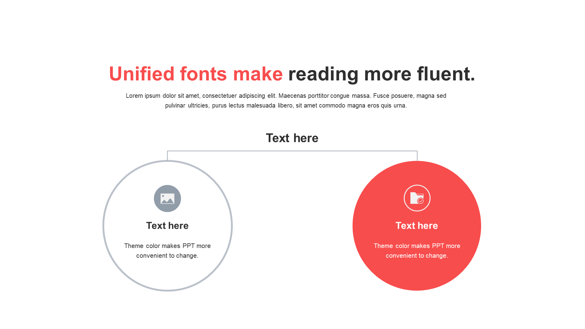 单色扁平2项PPT关系-iSlide