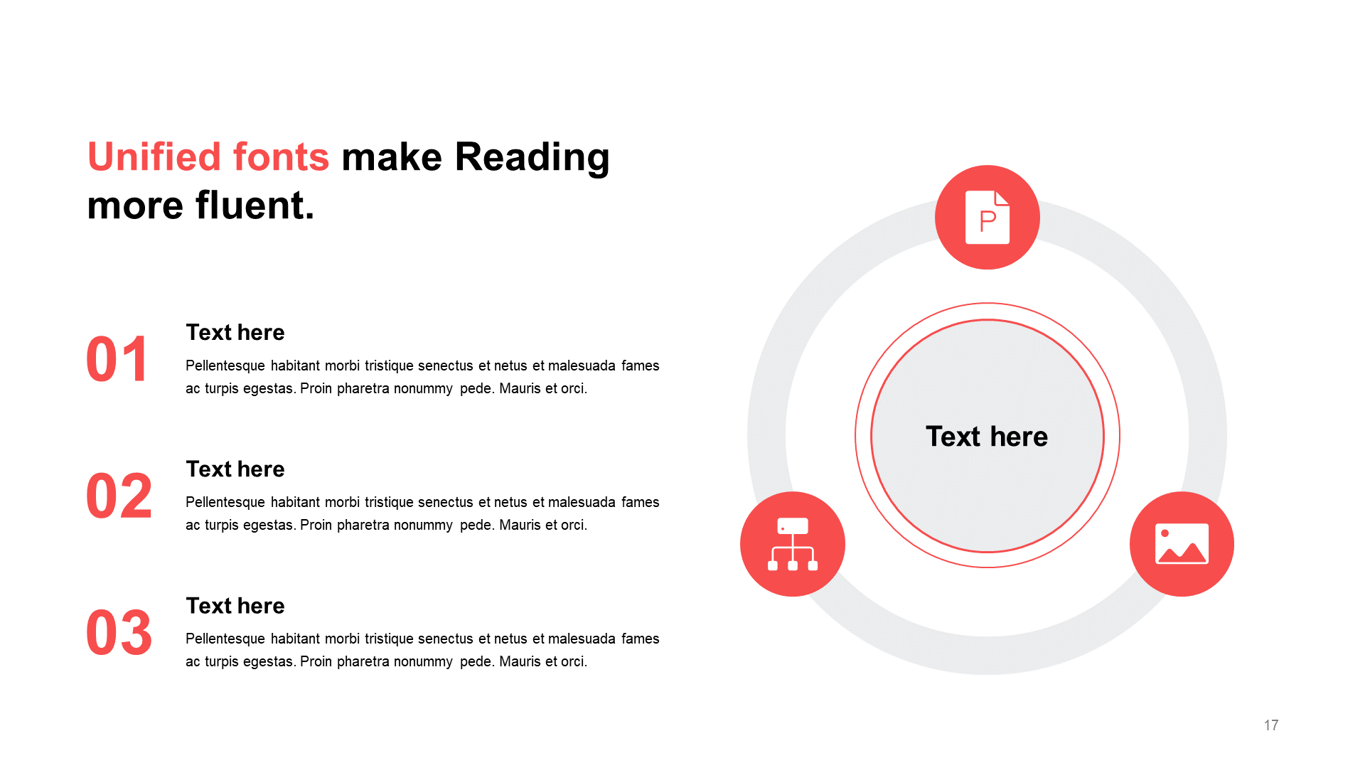 单色扁平3项PPT列表-iSlide