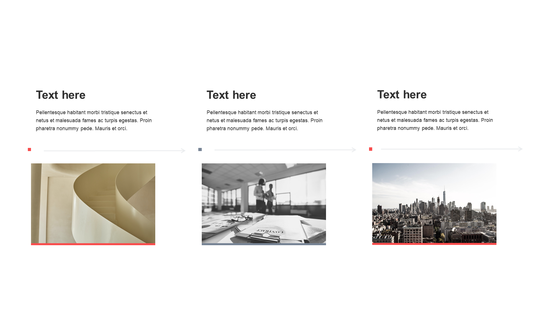 单色扁平3项PPT流程-iSlide