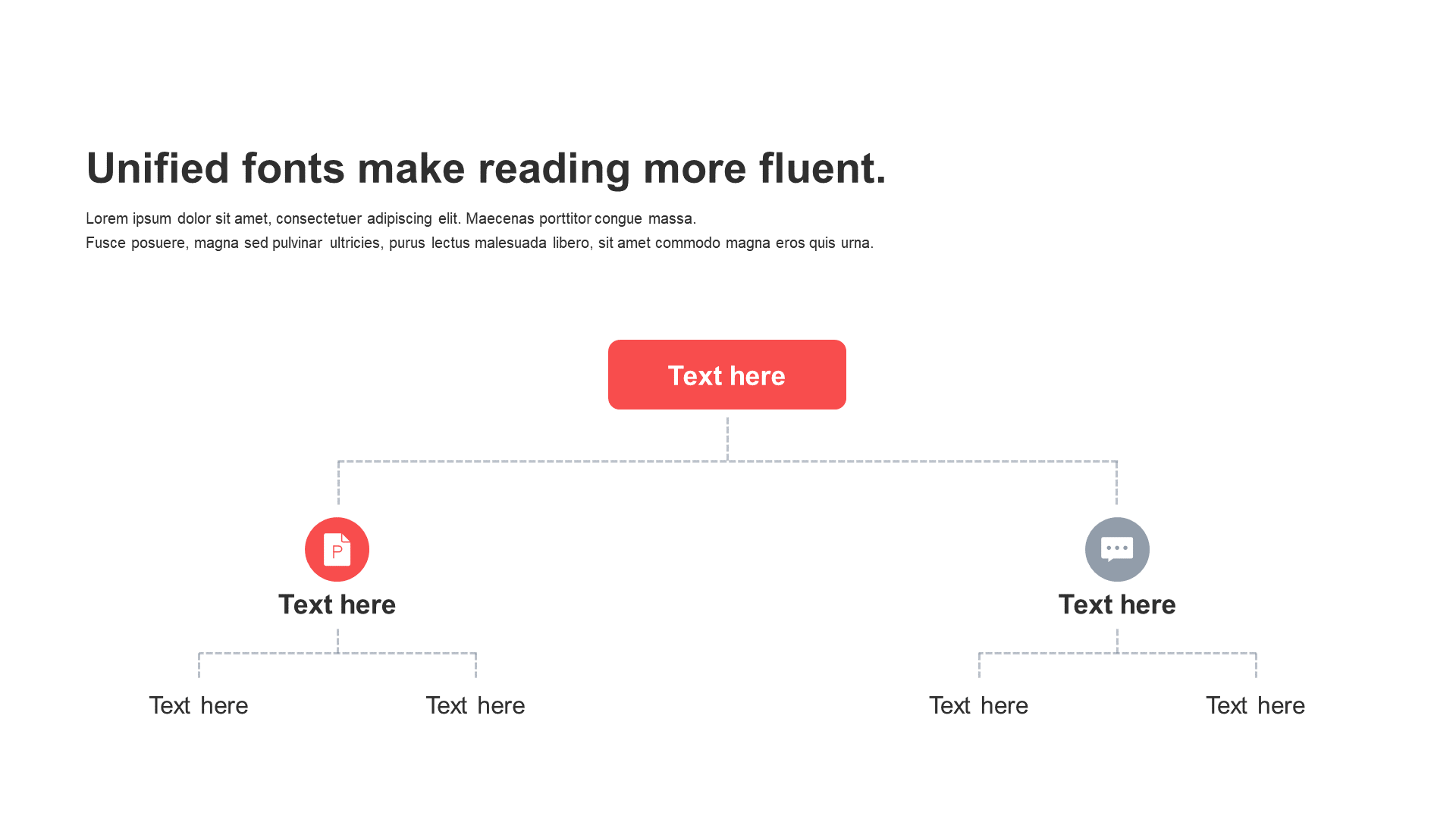 单色扁平2项PPT层次结构-iSlide