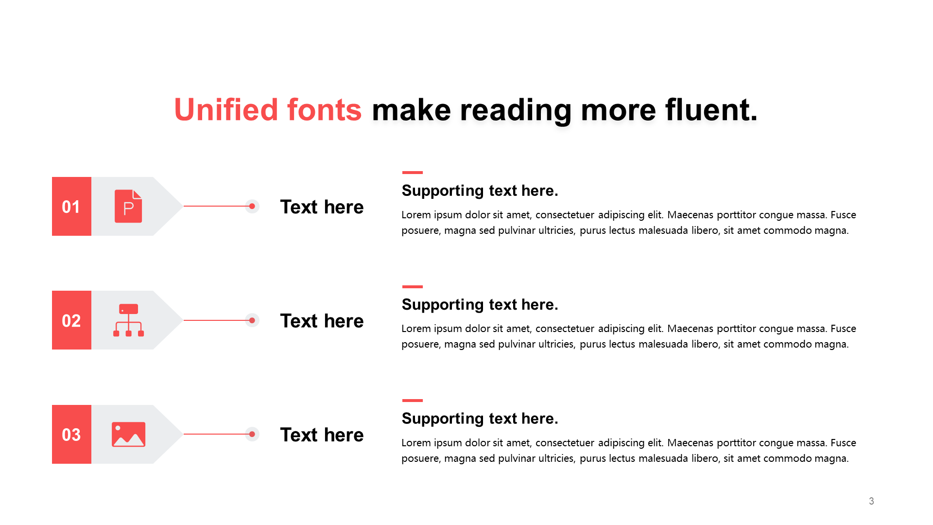 单色扁平2项PPT列表-iSlide