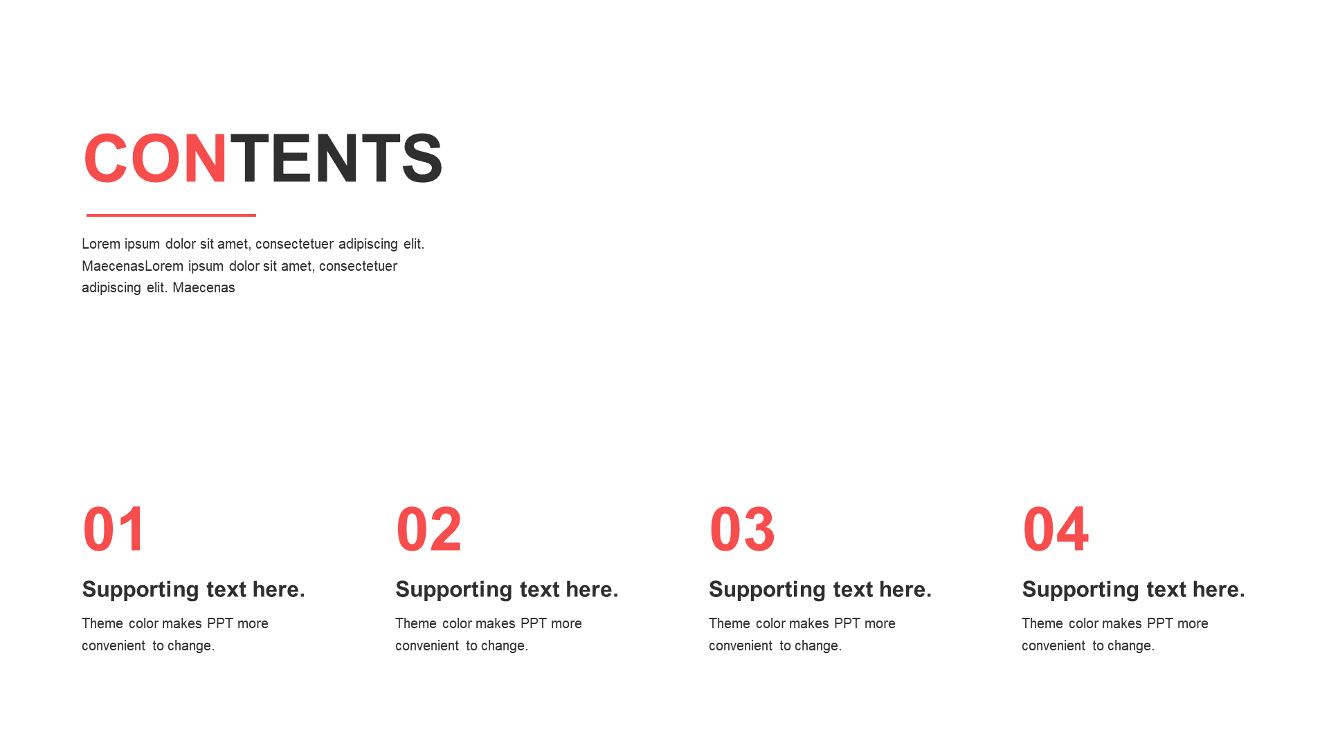 单色扁平3项PPT目录-iSlide