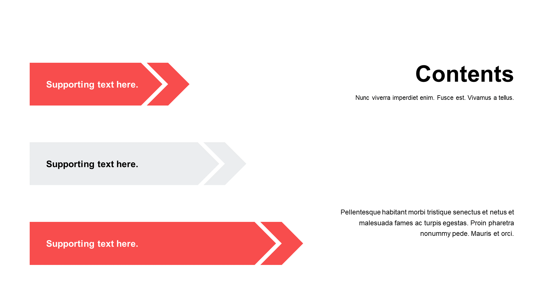 单色扁平3项PPT列表-iSlide