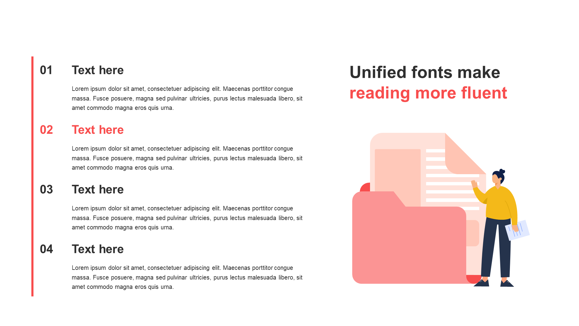 单色扁平PPT列表-iSlide