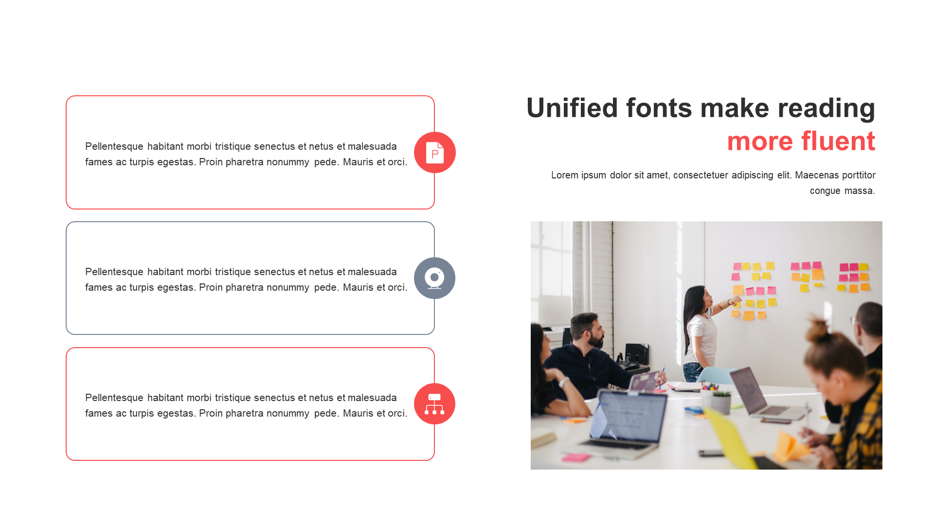 单色扁平PPT列表-iSlide