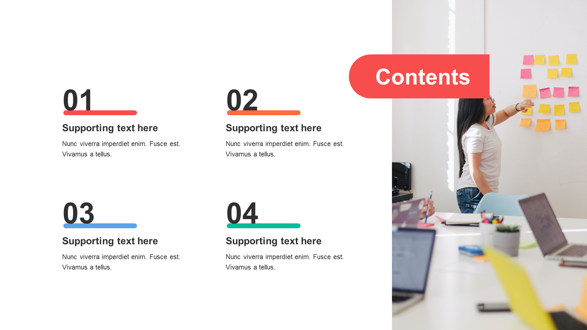 多色扁平PPT目录-iSlide