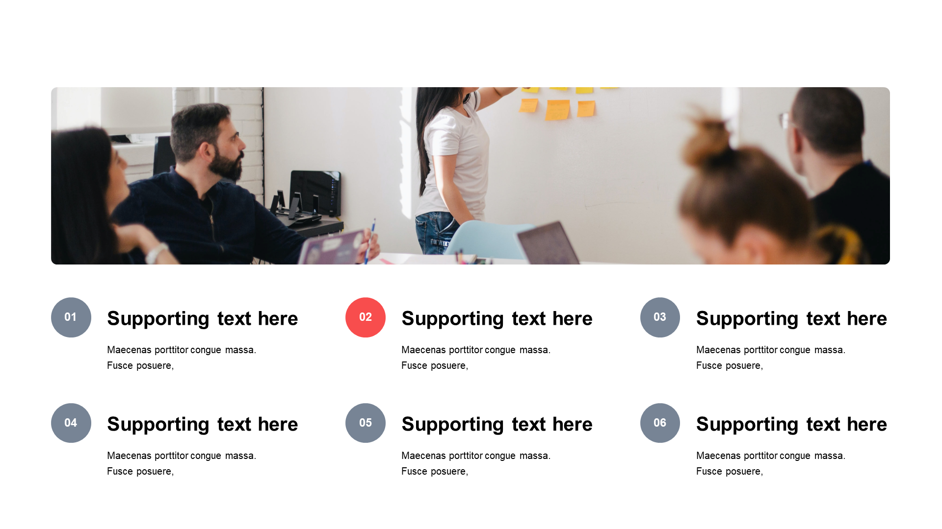 单色扁平PPT列表-iSlide