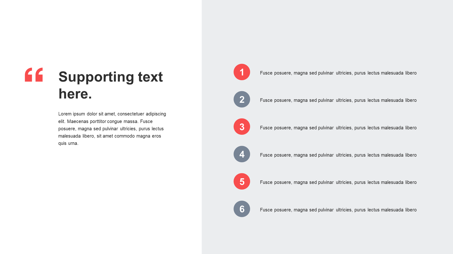 单色扁平PPT列表-iSlide