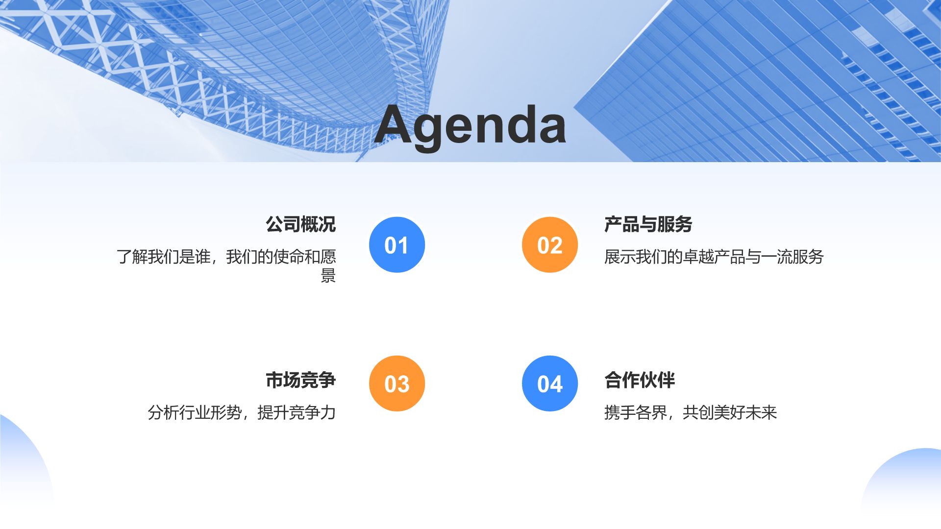 蓝色商务风公司介绍ppt模板 Islide