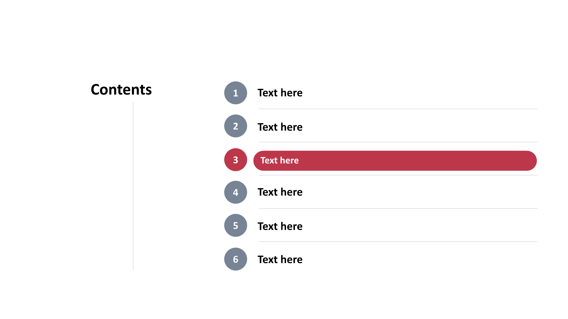 多色圆形扁平6项PPT目录-iSlide