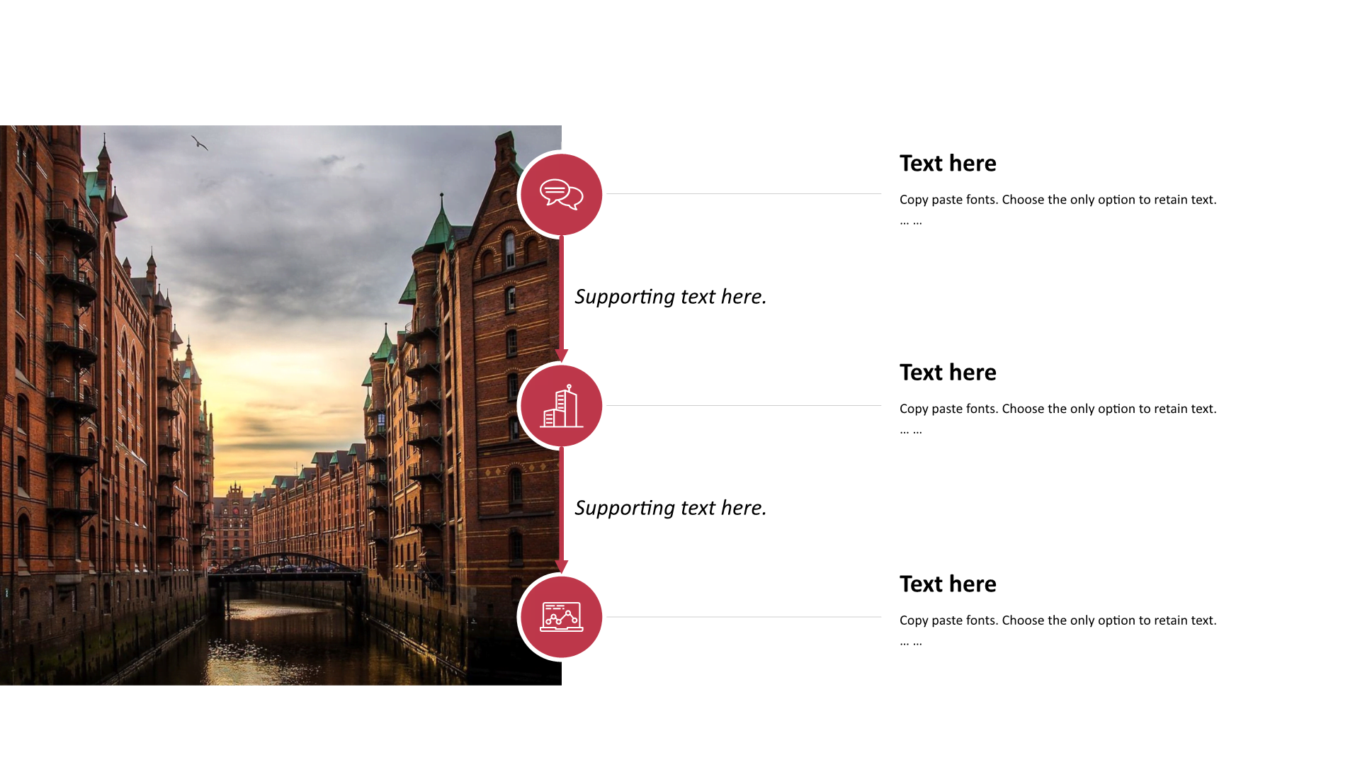 多色圆形扁平3项PPT列表-iSlide
