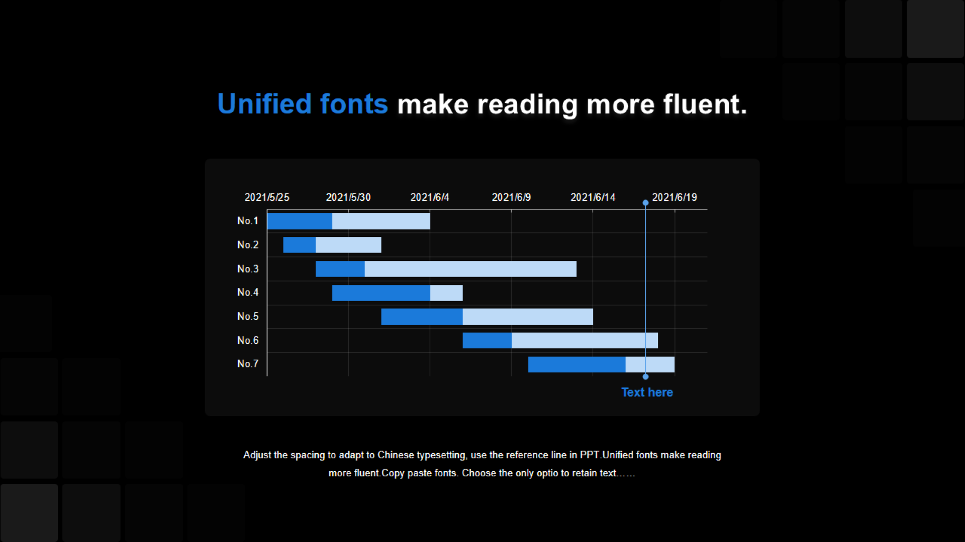 蓝色扁平PPT甘特图-iSlide