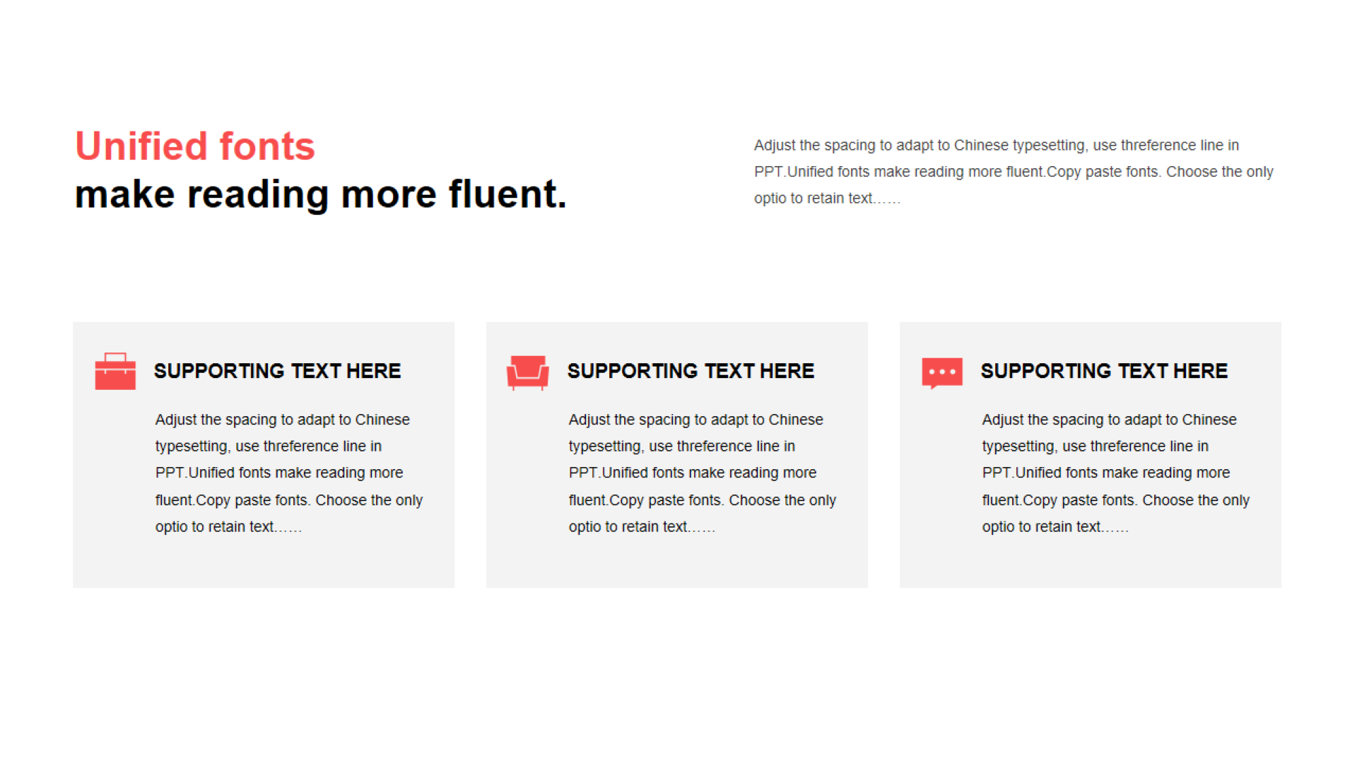 红色矩形扁平3项PPT列表-iSlide