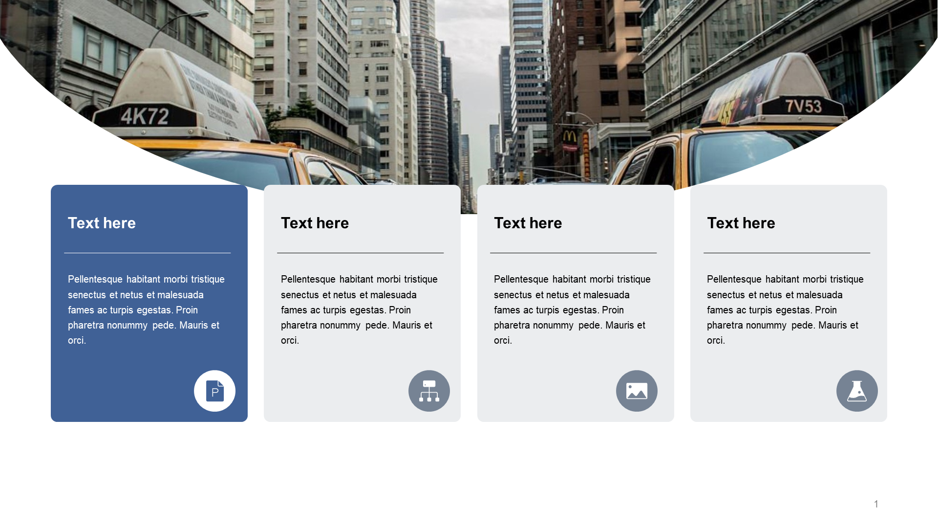 企业单色扁平4项PPT列表-iSlide