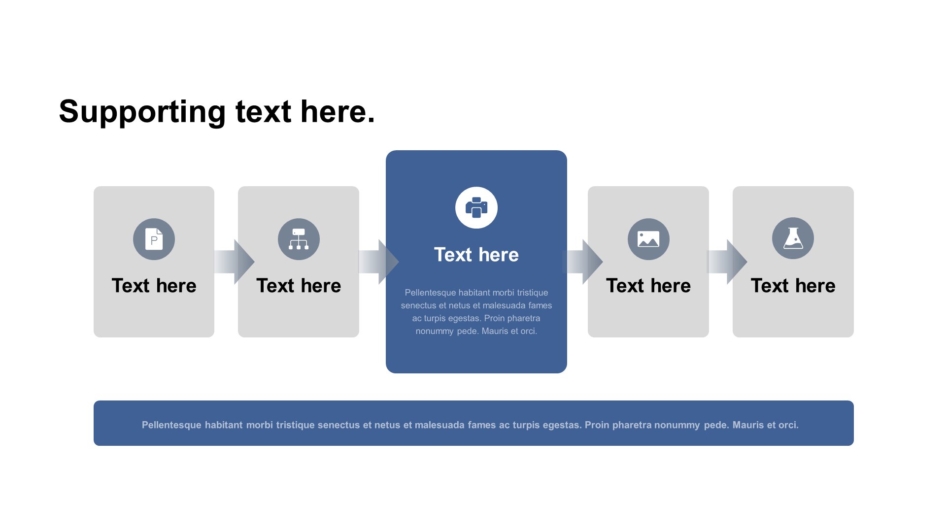 多色扁平5项PPT流程-iSlide