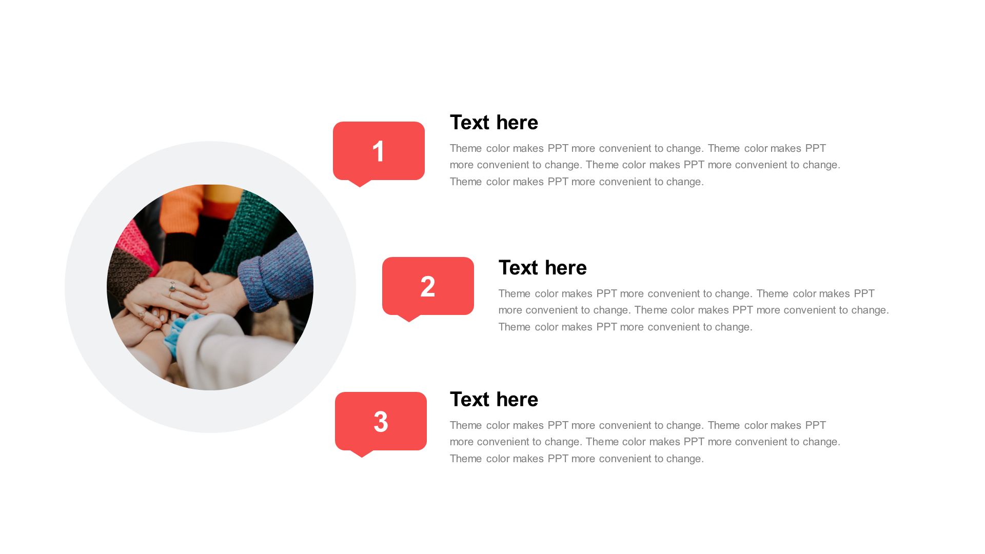 单色扁平3项列表-iSlide