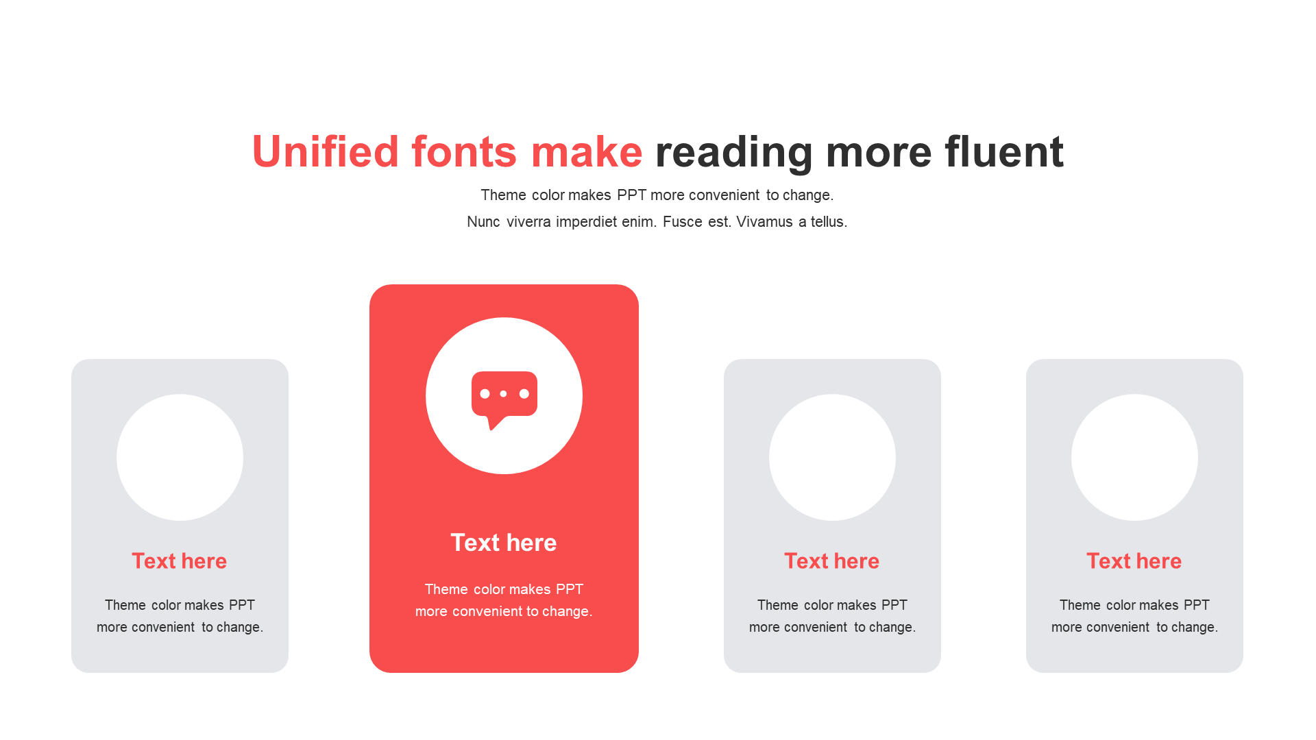 单色扁平4项PPT关系-iSlide