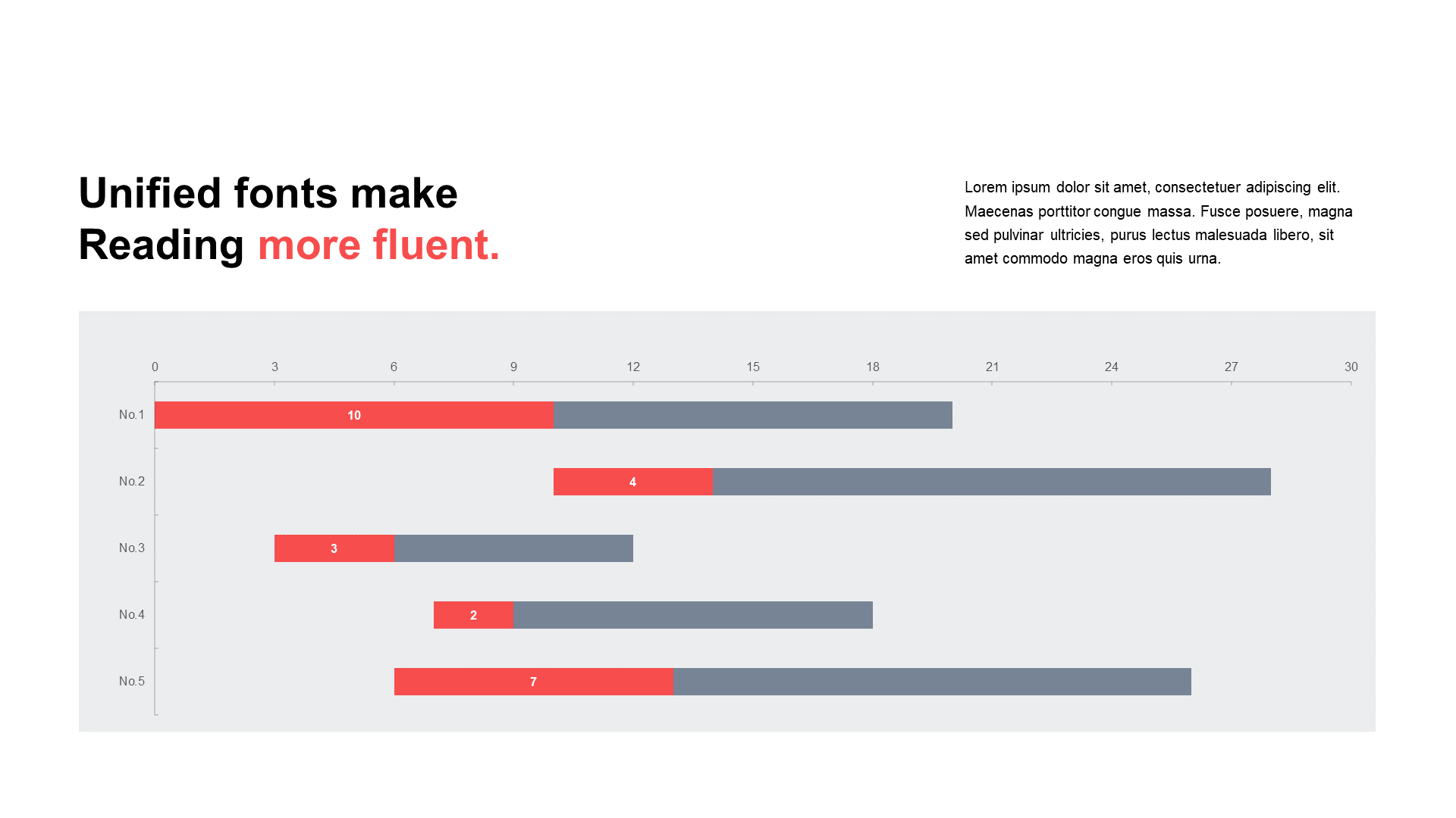 单色扁平PPT条形图-iSlide
