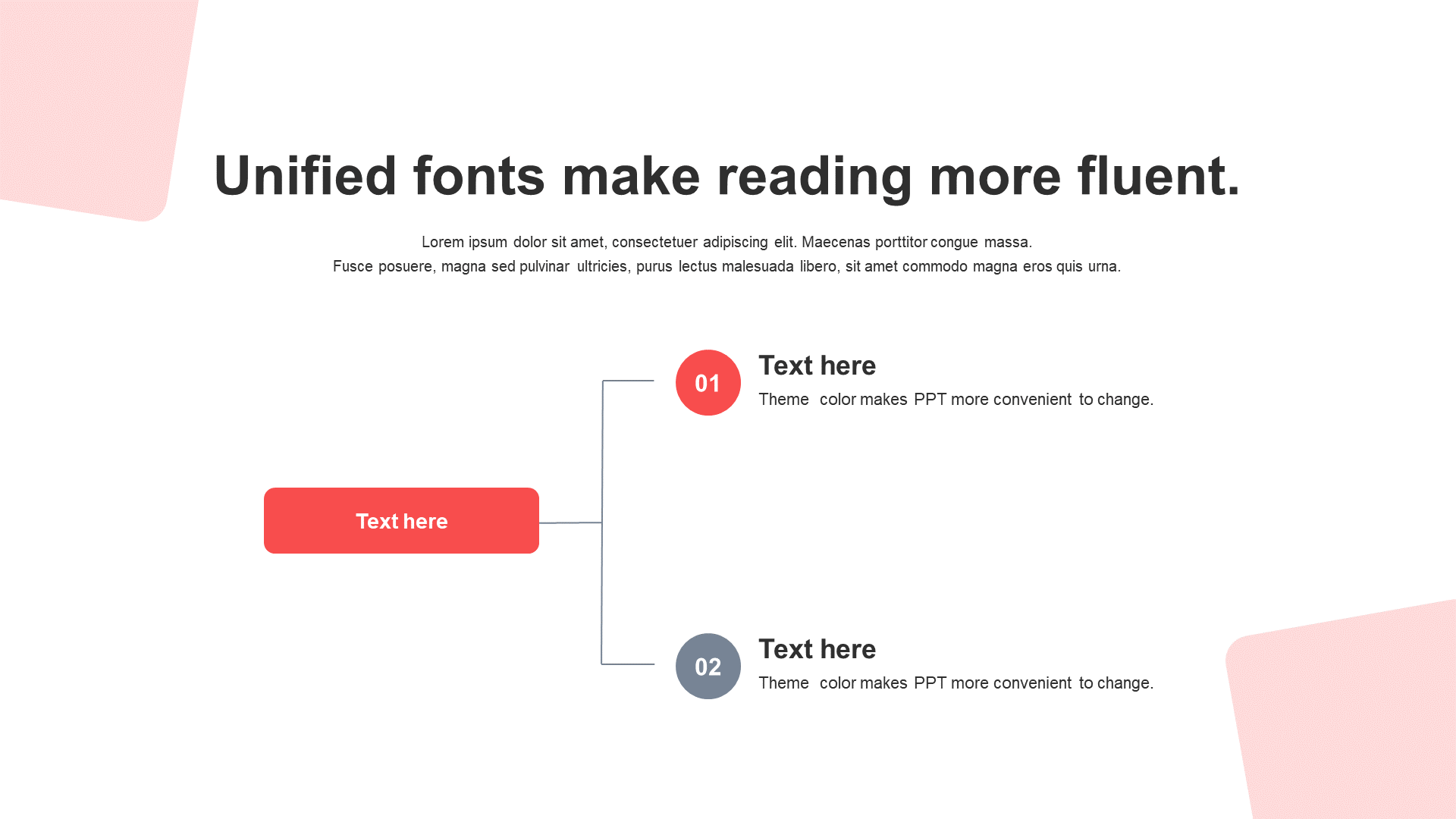 单色扁平2项PPT层次结构-iSlide