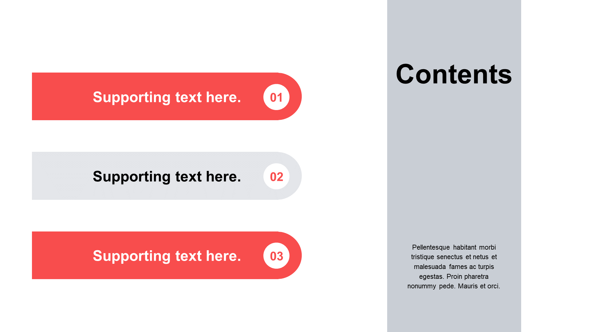 单色扁平3项PPT列表-iSlide