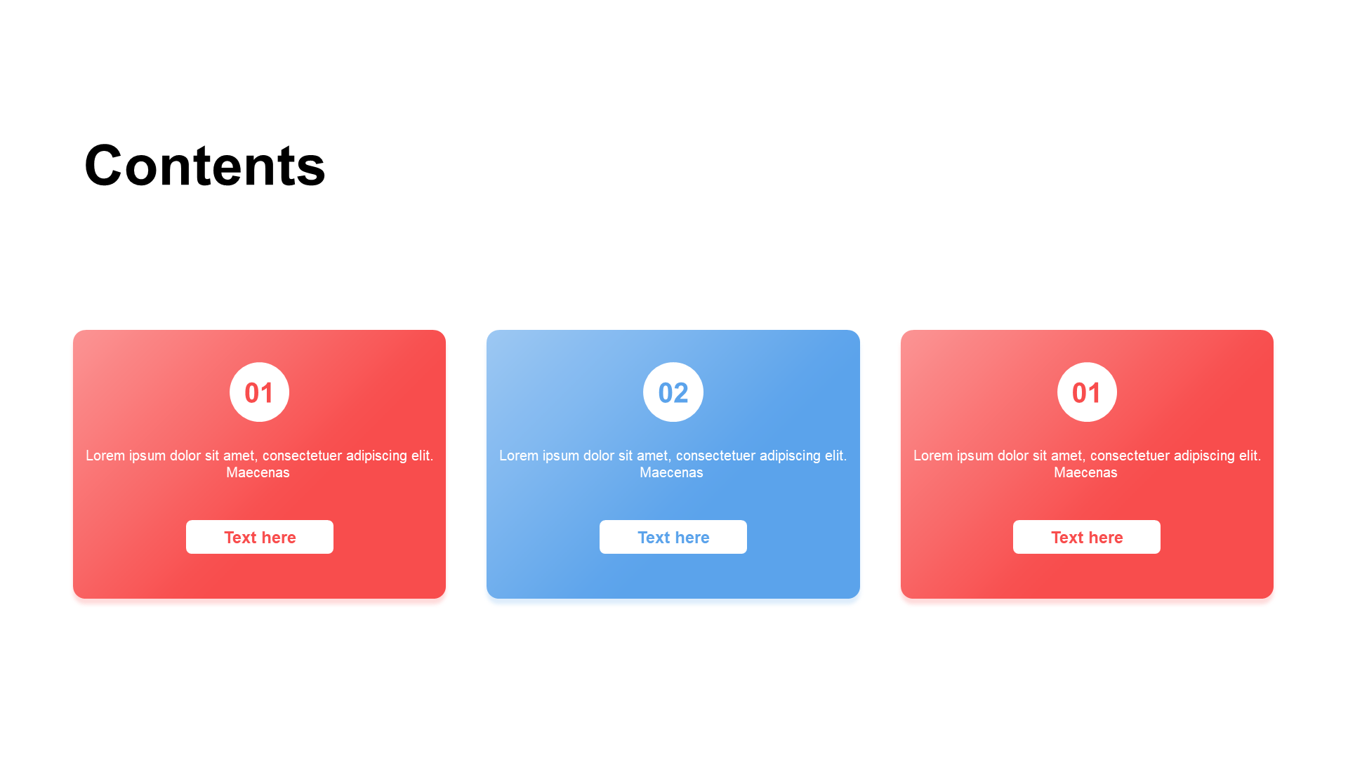 多色渐变3项PPT目录-iSlide