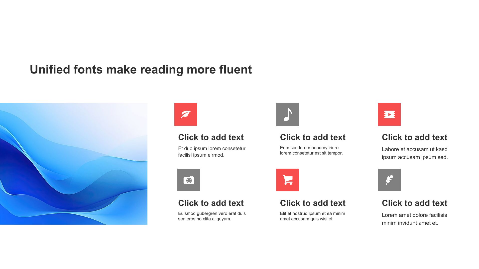 多色矩形扁平6项PPT列表-iSlide