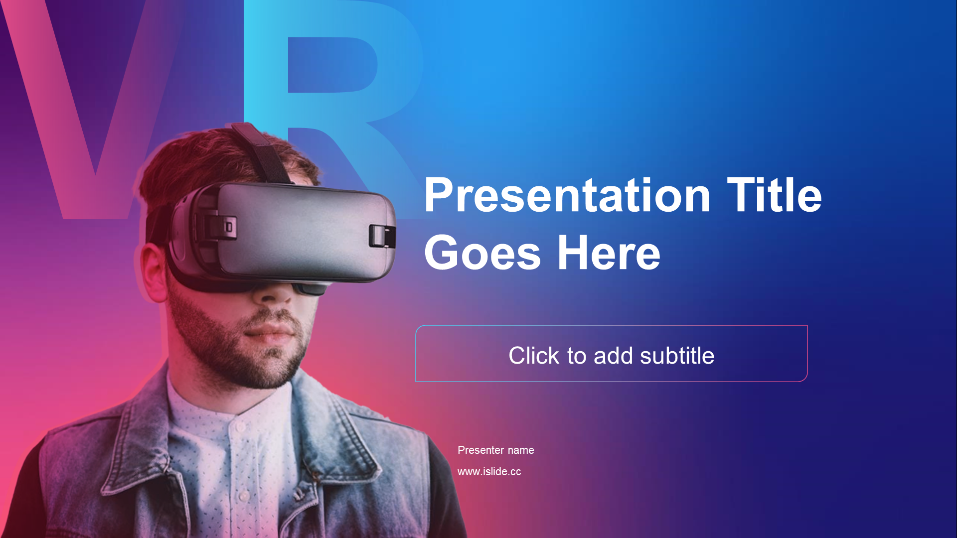 蓝色渐变VR智能穿戴工作汇报PPT主题-iSlide