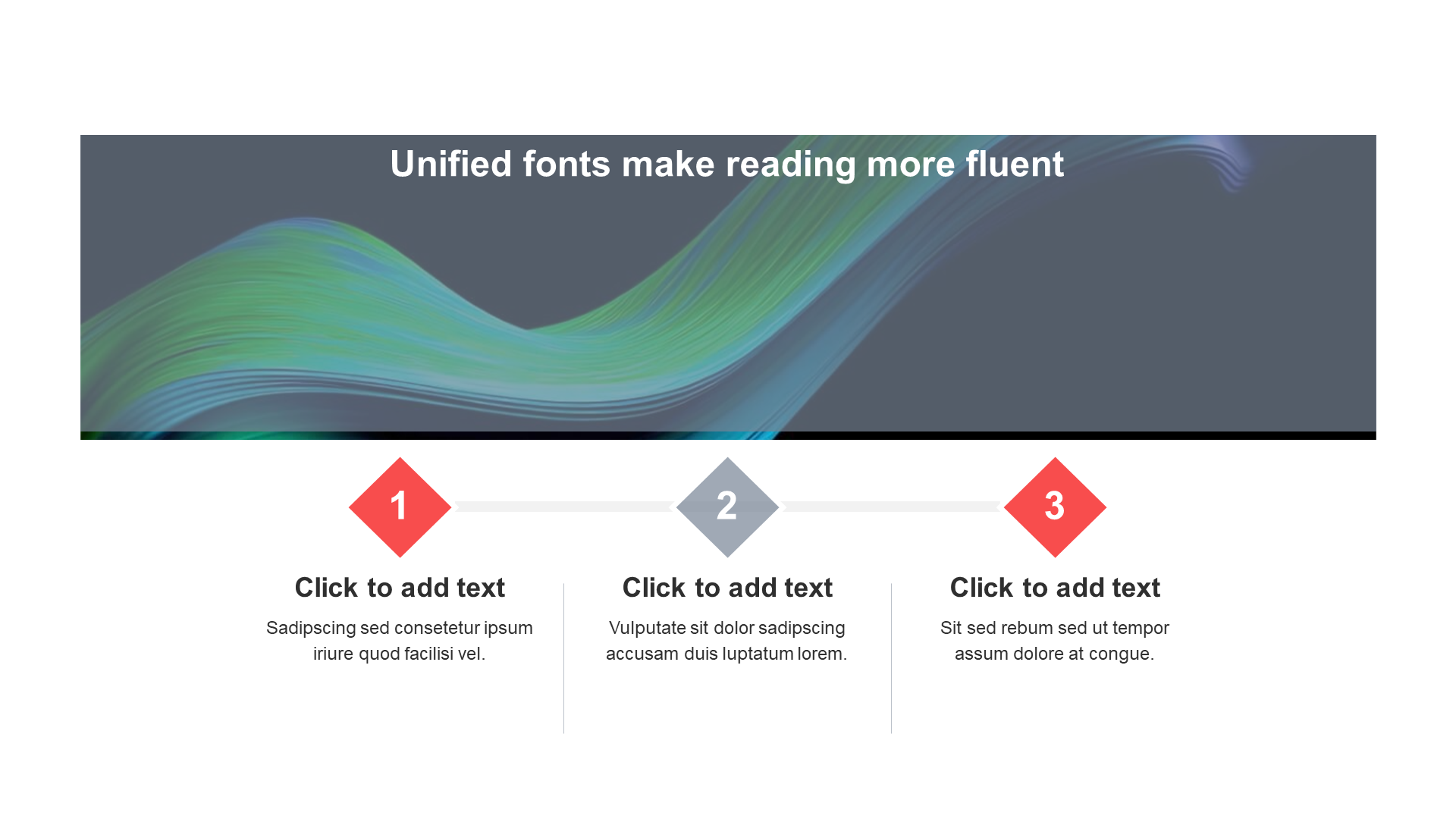 多色矩形扁平3项PPT列表-iSlide