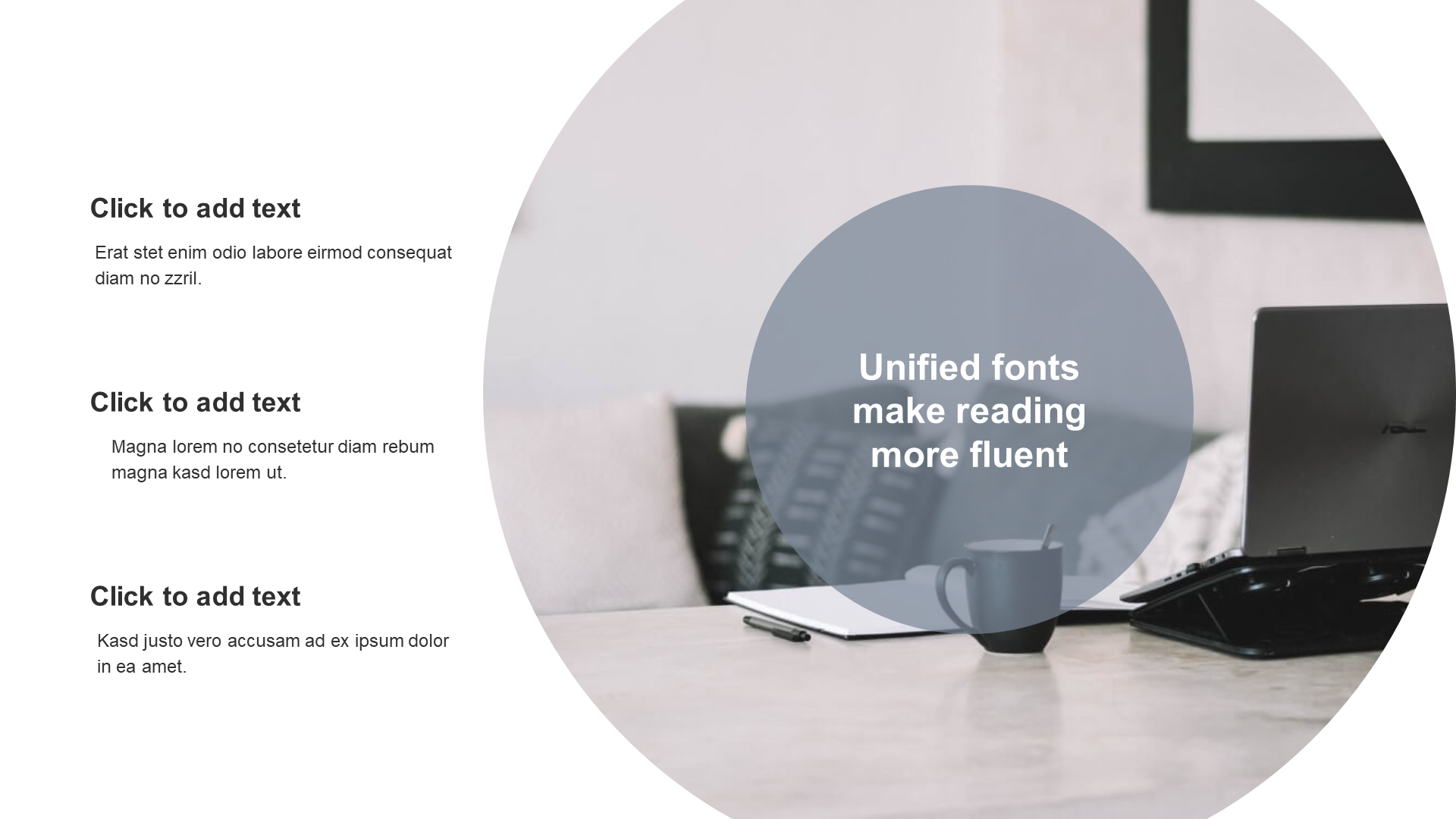 多色圆形扁平1项PPT列表-iSlide