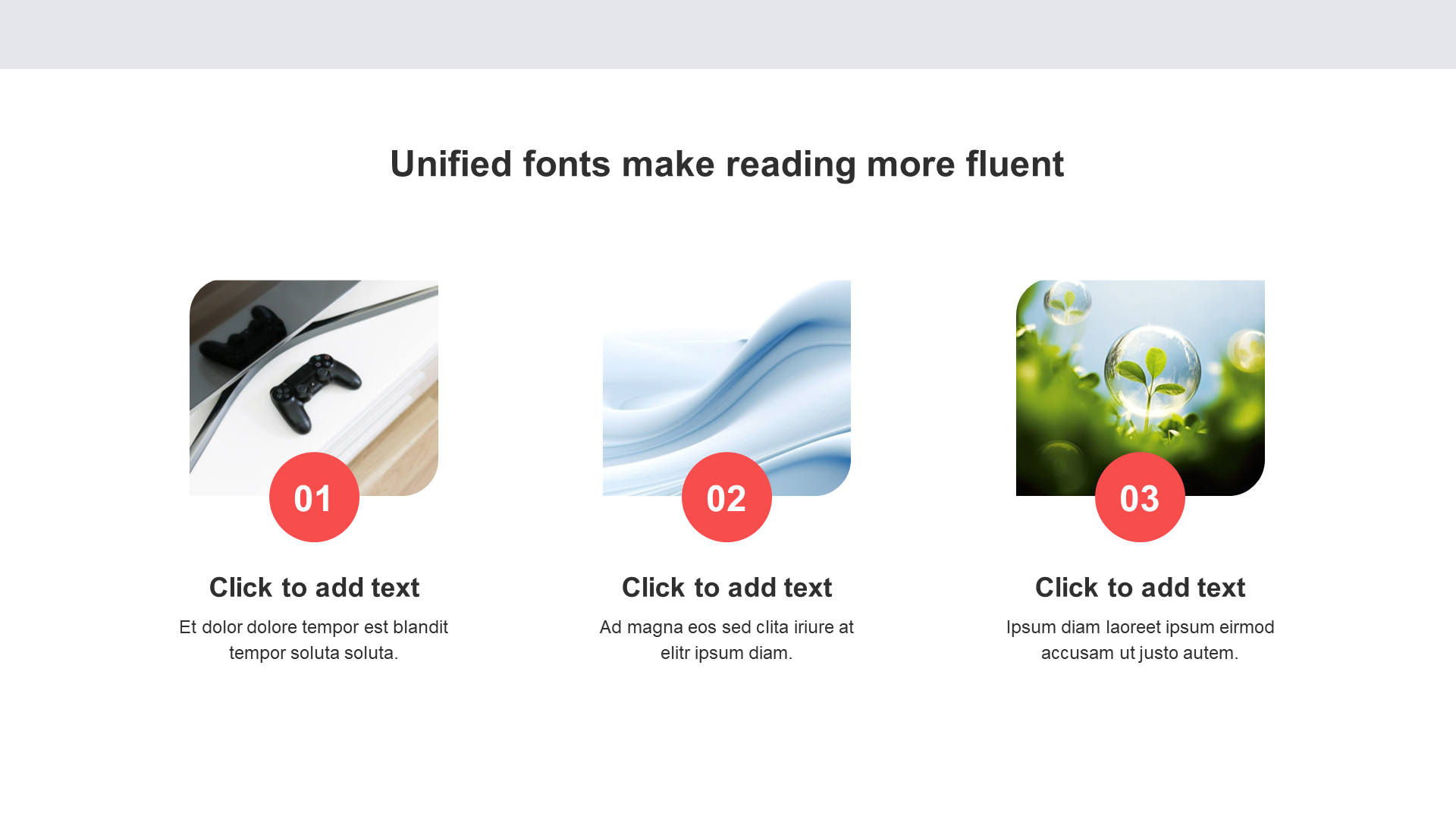 单色扁平3项PPT列表-iSlide