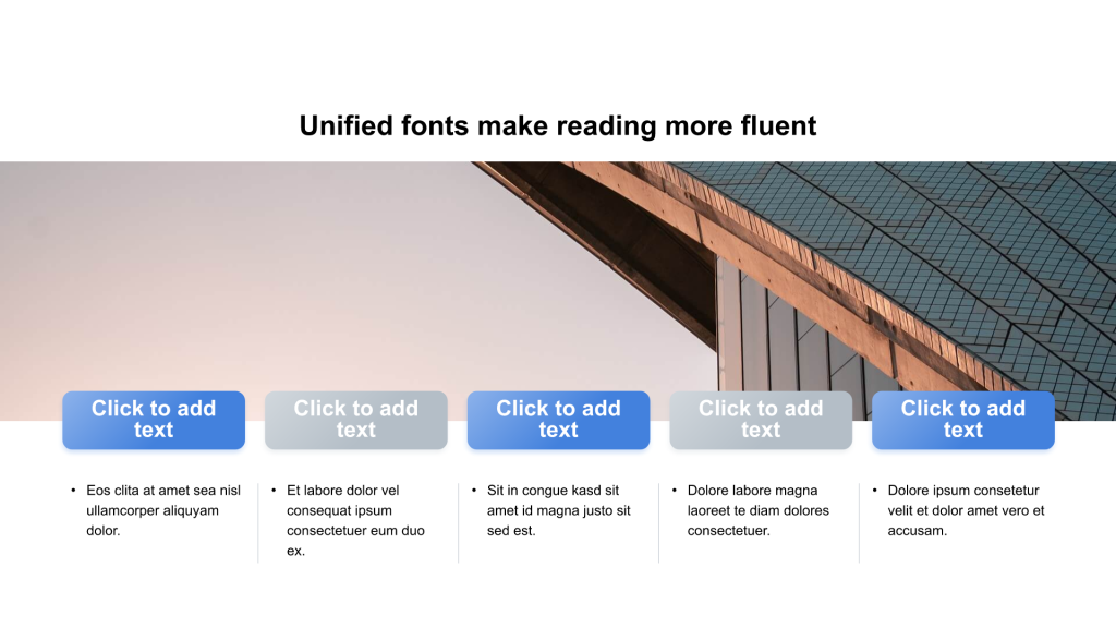 多色箭头扁平5项PPT流程-iSlide