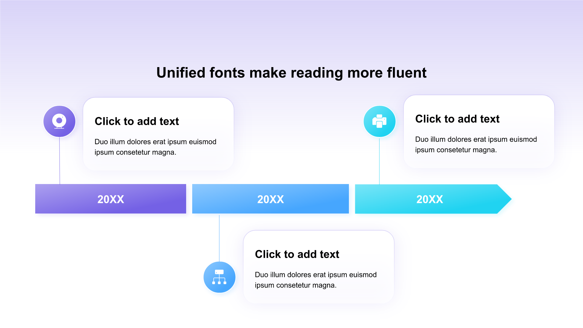 渐变纯文字PPT流程-iSlide