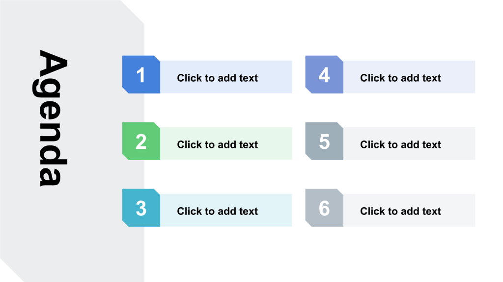 彩色渐变6项PPT目录-iSlide